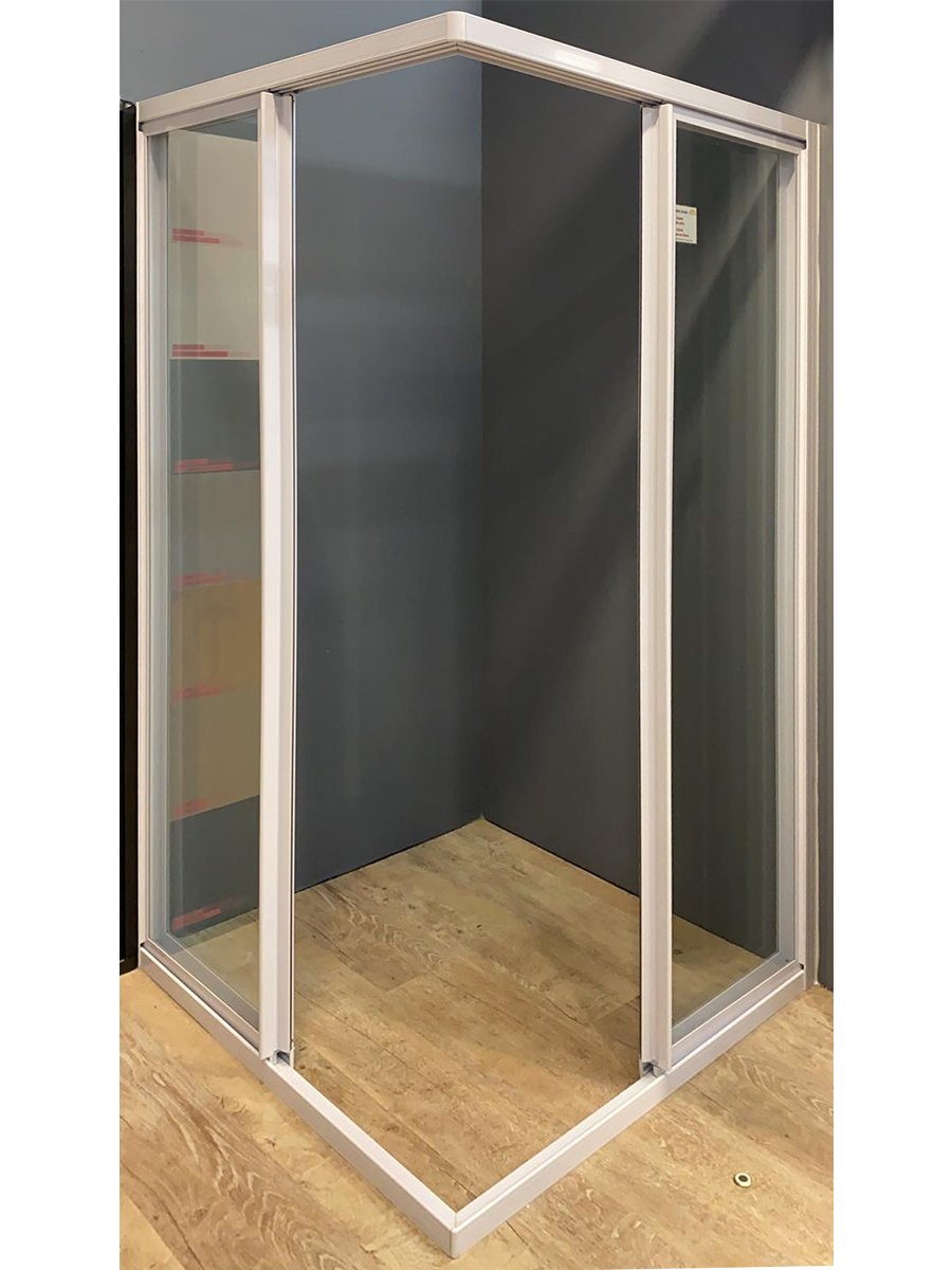 Aluminium Frame L-Shape Sliding Shower Screen Singapore