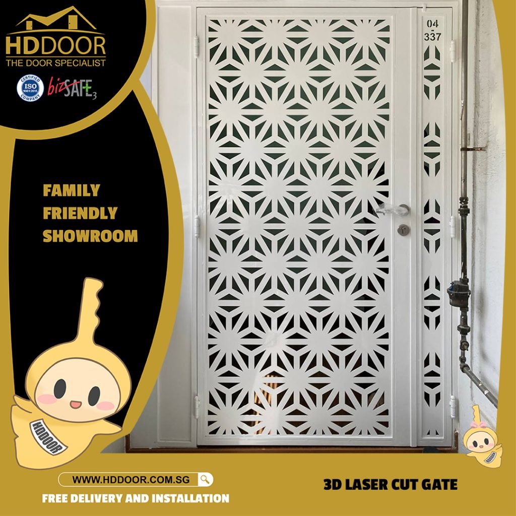 3D Laser Cut Design Gate - HDL16 | Laser Cut Steel Gate Singapore
