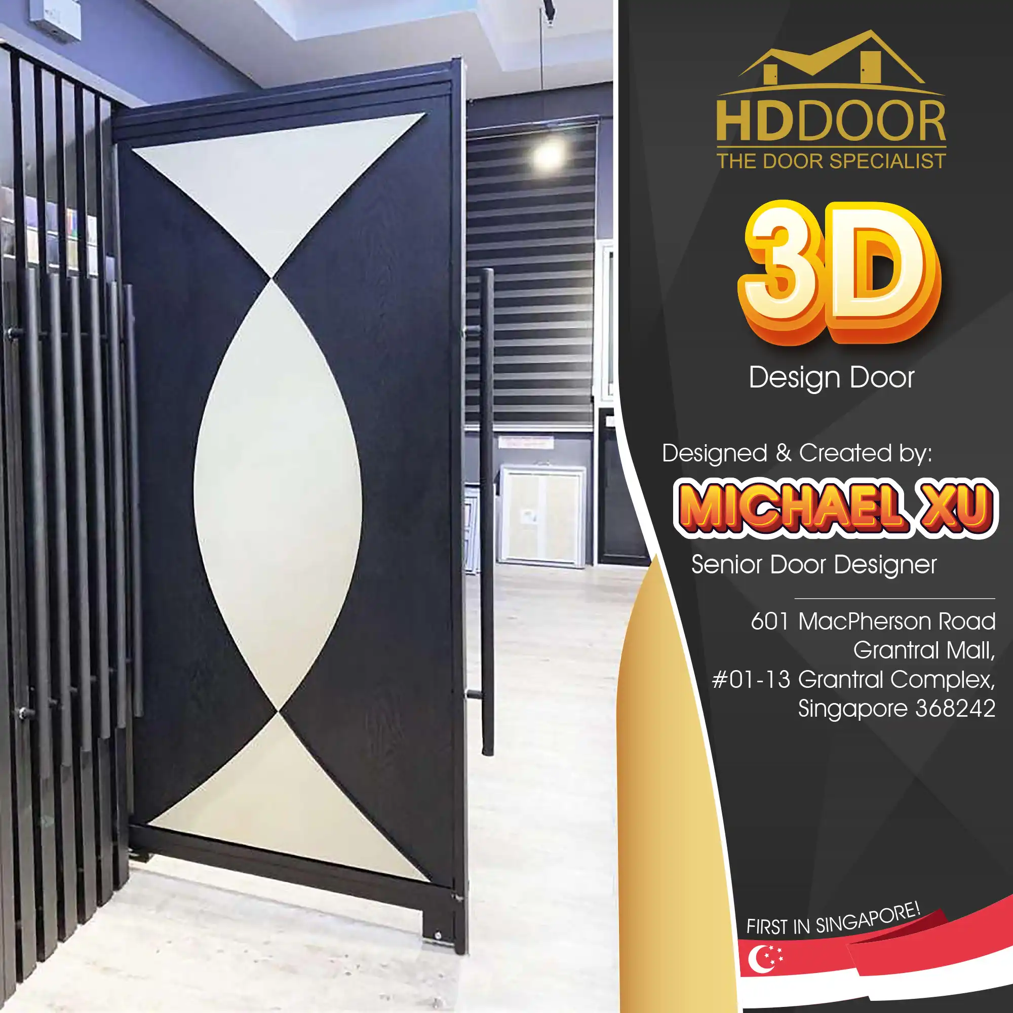 3D Design Laminate Door | H3D-100 | Best 3D Doors Singapore