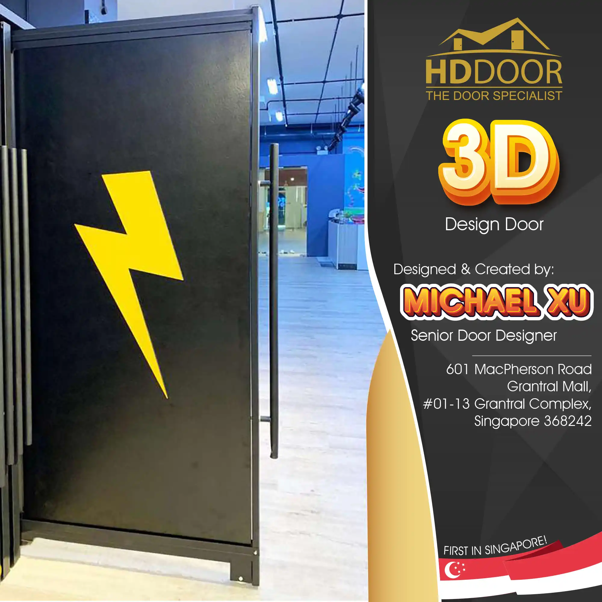 3D Design Laminate Door | H3D-101 | 3D Designer Doors Singapore