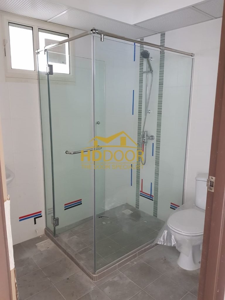 L Shape Swing Glass Shower Screen | Glass Shower Screen Singapore
