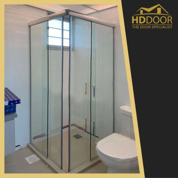 L Shape Shower Screen with Sliding Door | Tempered Glass
