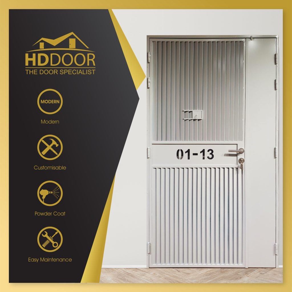 Louver Type Privacy HDB Mild Steel Gate in Singapore