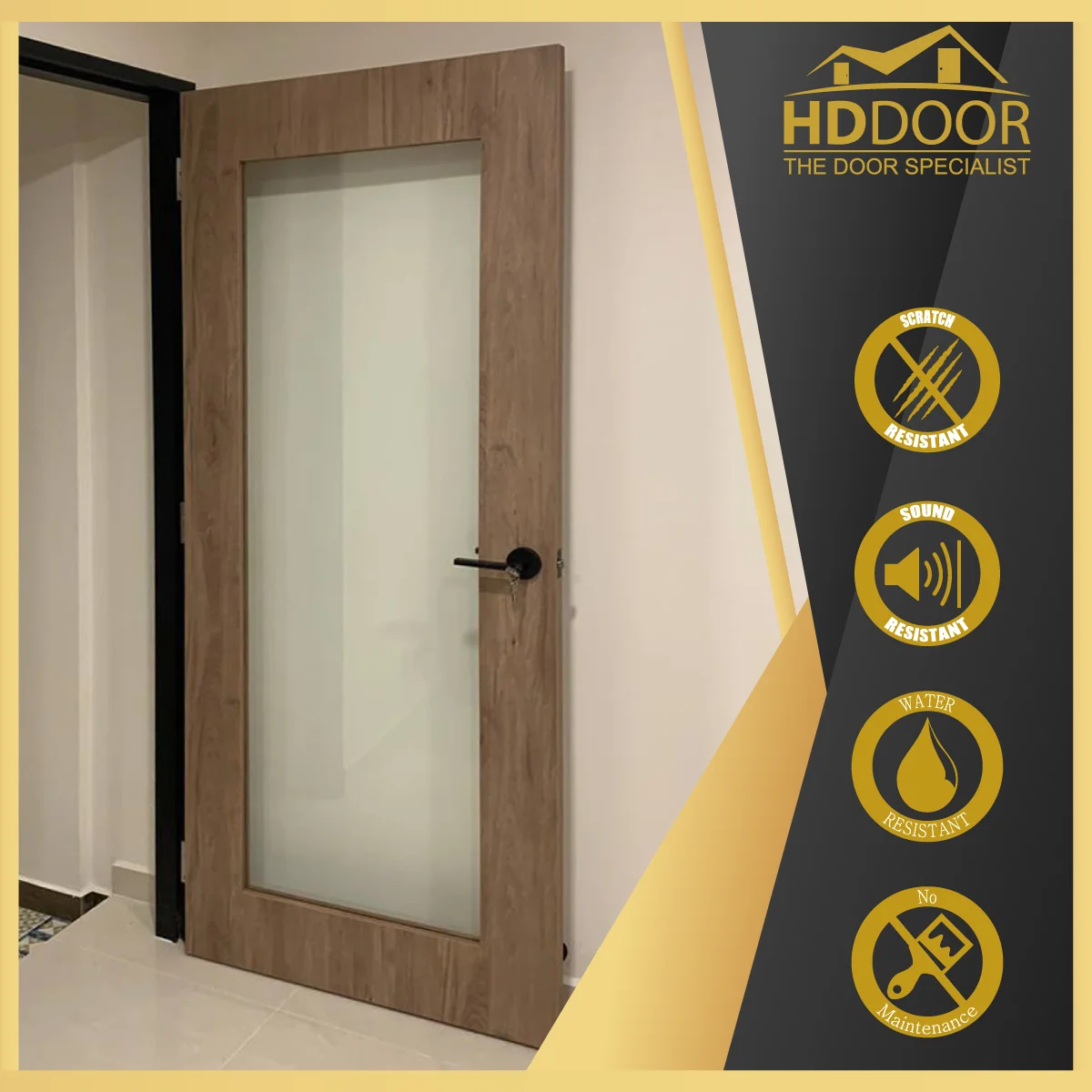 Laminate Office Door with Glass Panel