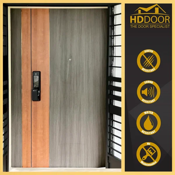 Two-Tone Fire Rated Laminate Main Door TTFR-02- Main Doors